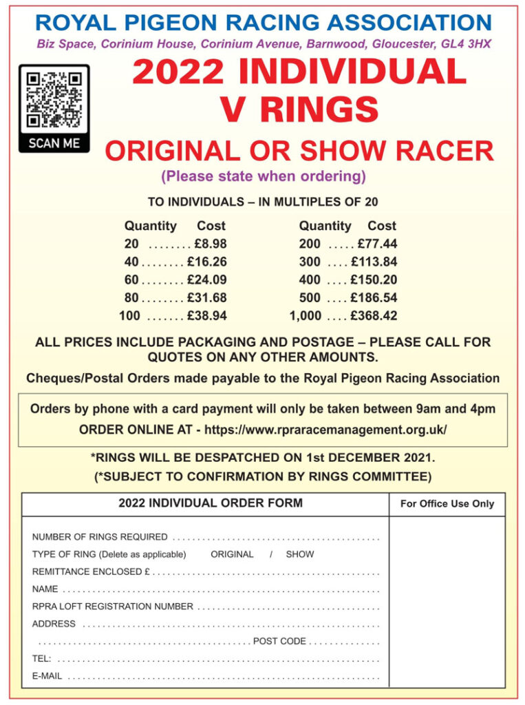 | Online ordering systemThe Royal Pigeon Racing Association