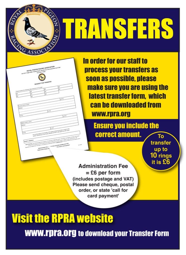 | Postal transfersThe Royal Pigeon Racing Association